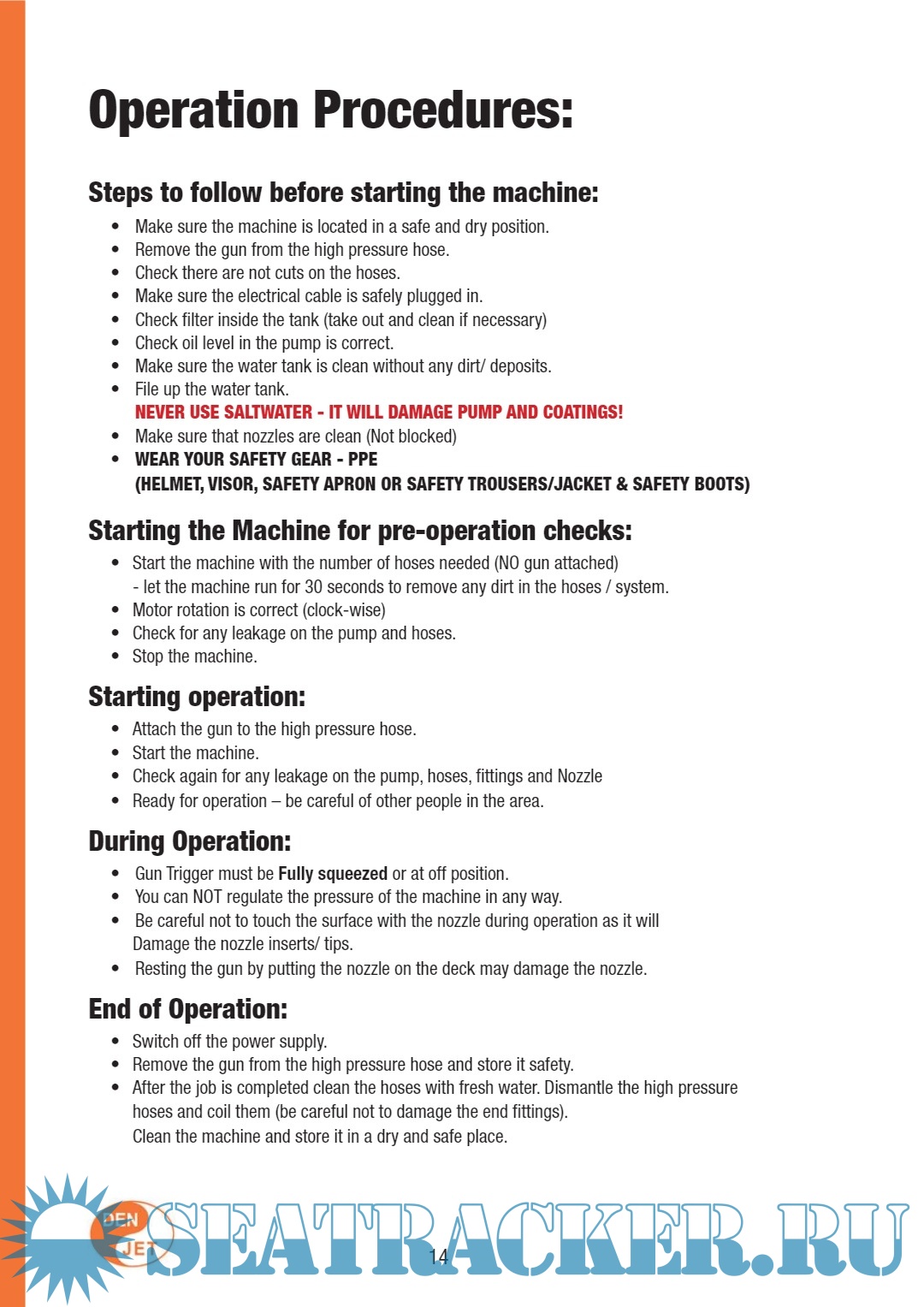 DEN-JET CE20-500 Waterblaster (MasterMariner500) - Operation and ...