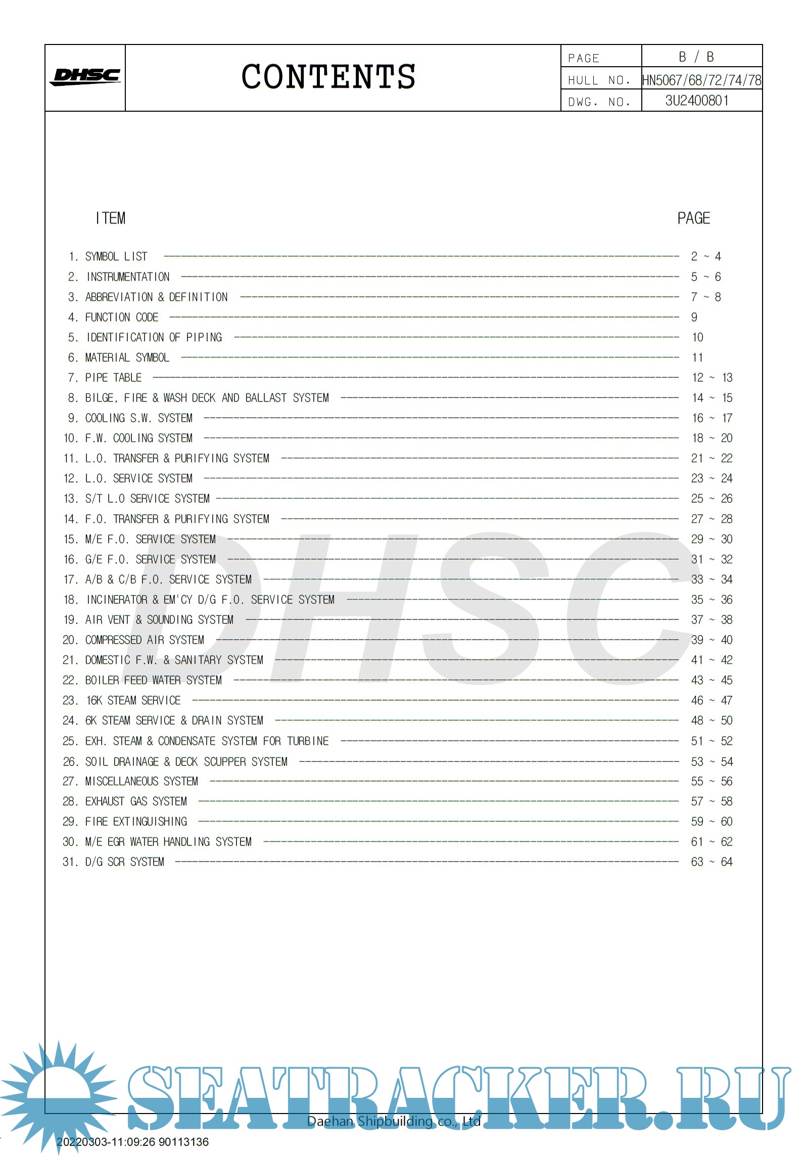 Piping System Diagram in E/R (Crude Oil Tanker , DWT 115, built in 2022 ...