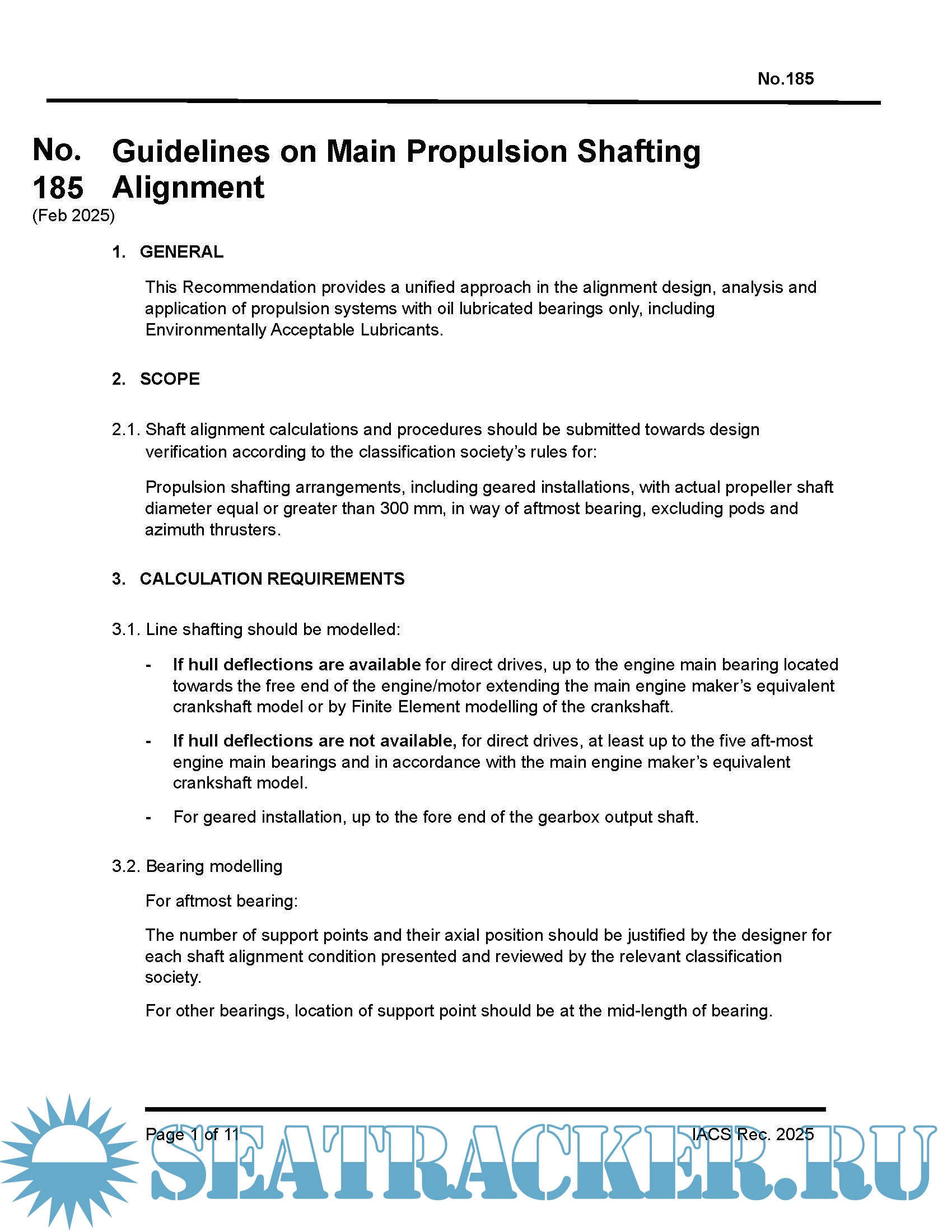 Guidelines on Main Propulsion Shafting Alignment - IACS [2025, PDF ...
