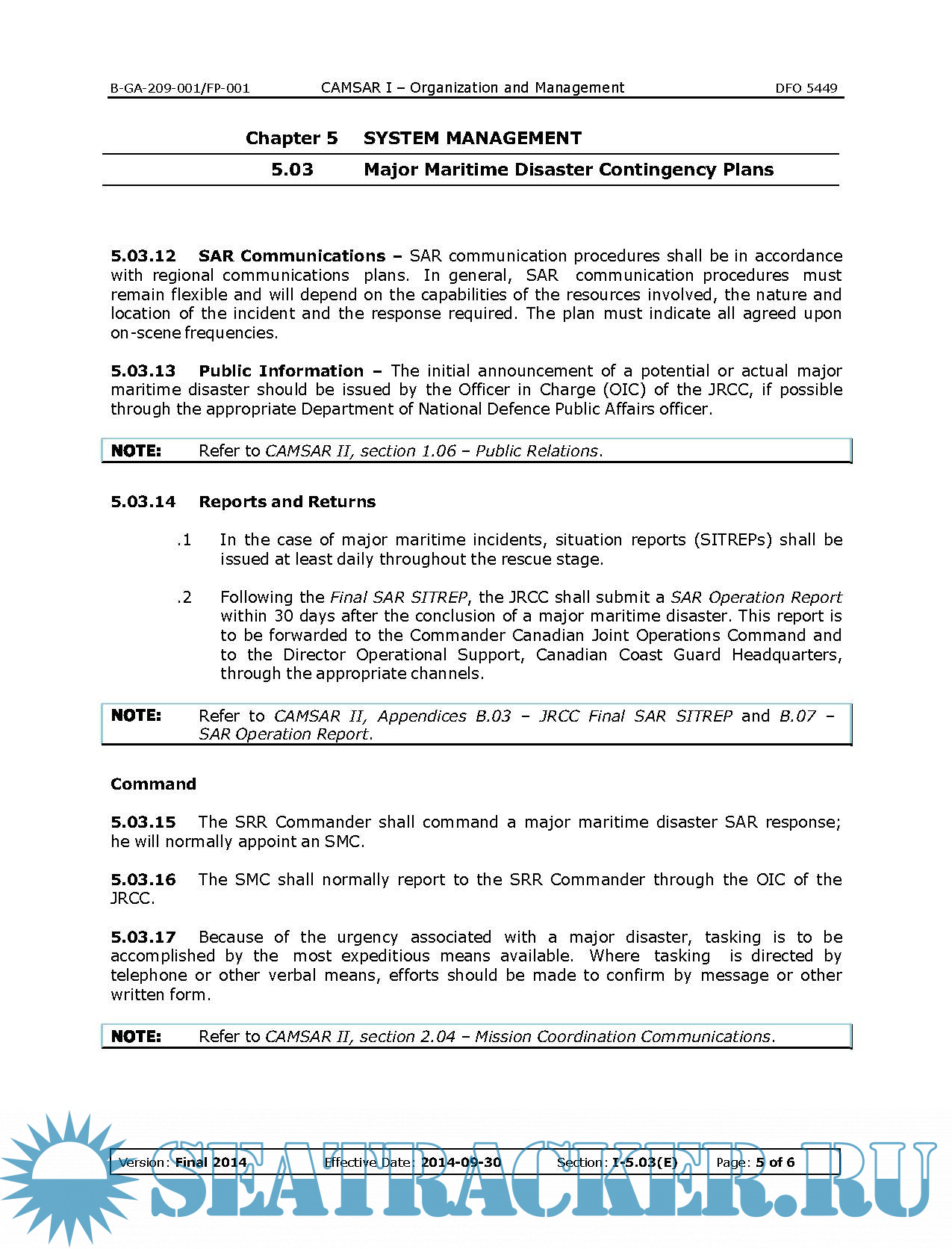 Canadian Aeronautical and Maritime Search and Rescue (CAMSAR) Manual ...