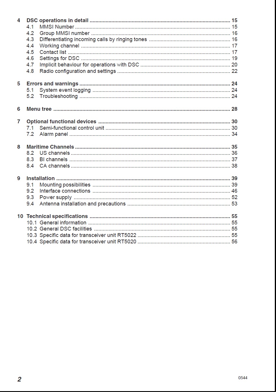 Operators Manual SAILOR RT5022 VHF DSC / SAILOR RT5020 VHF DSC Duplex ...