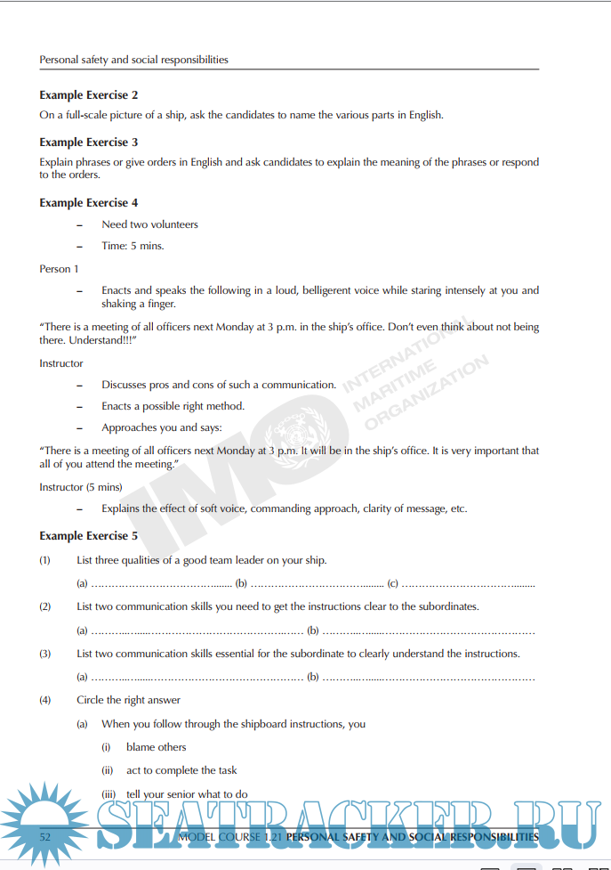 IMO Model Course 1.21 - Personal Safety and Social Responsibility [2016 ...