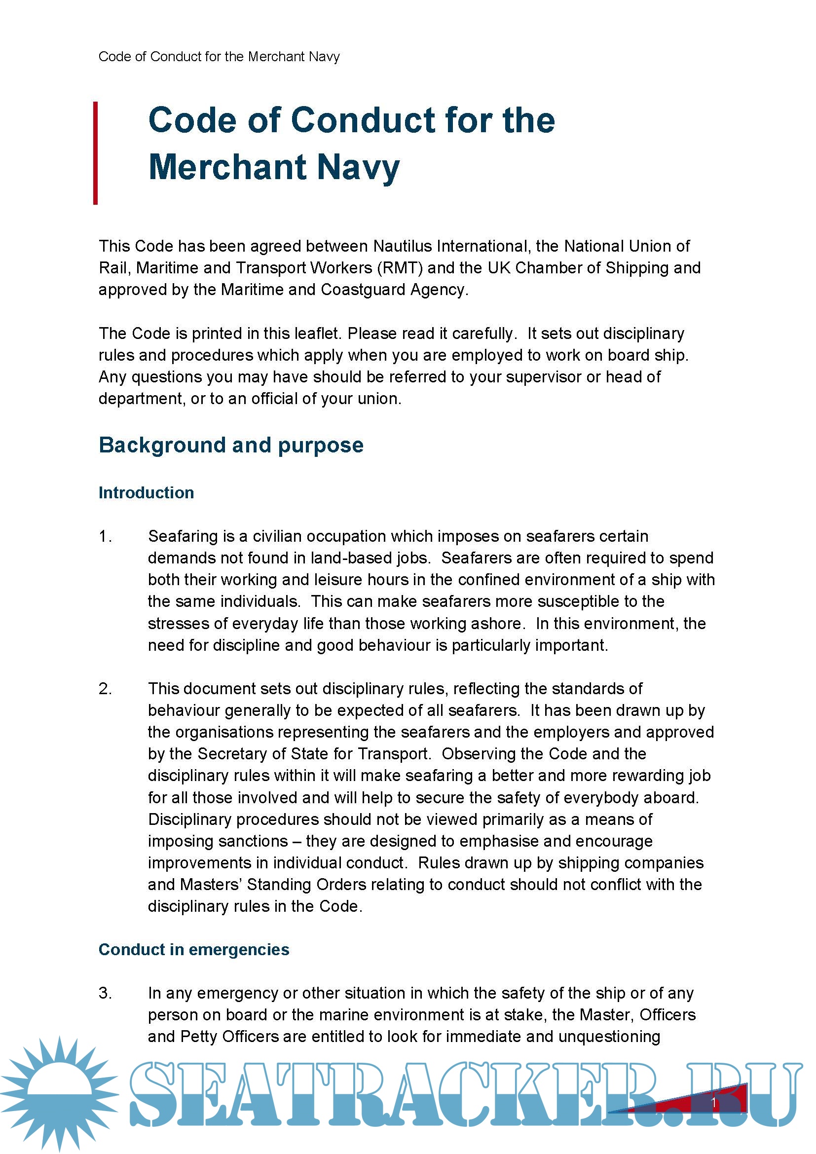 Master's Guide to Shipboard Disciplinary Procedures : Code of Conduct ...