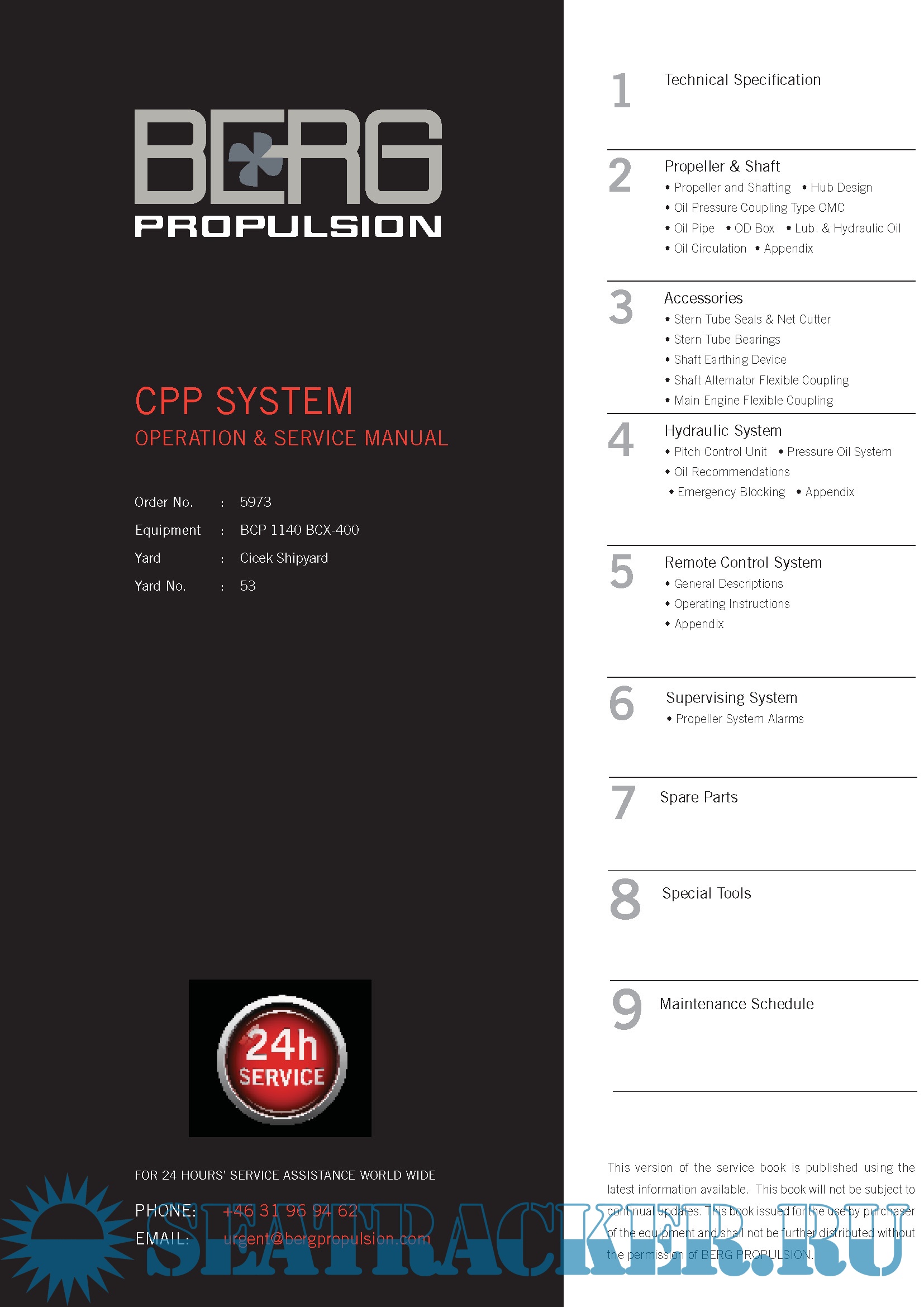 Berg Propulsion. CPP System. Operation & Service Manual - Berg Propulsion [2009, PDF] › Marine ...