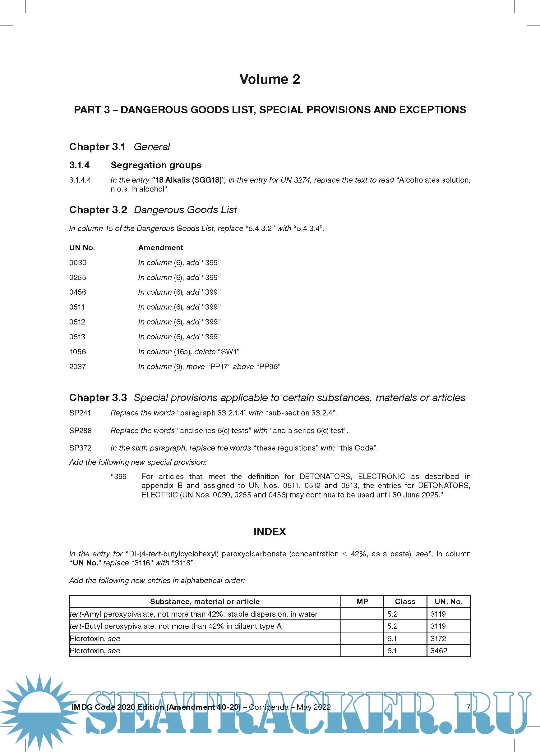 International Maritime Dangerous Goods (IMDG) Code - Corrigenda - IMO ...