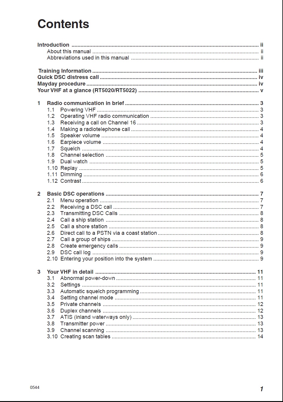 Operators Manual SAILOR RT5022 VHF DSC / SAILOR RT5020 VHF DSC Duplex ...