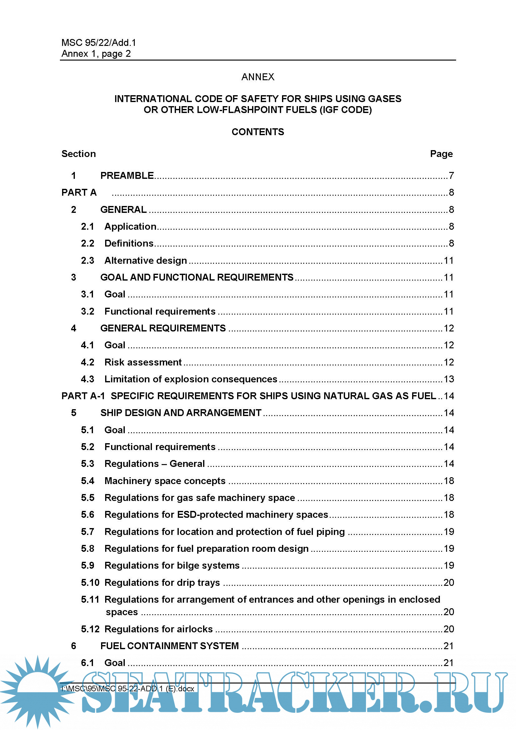 IGF CODE - IMO [2016, PDF] › Marine Tracker