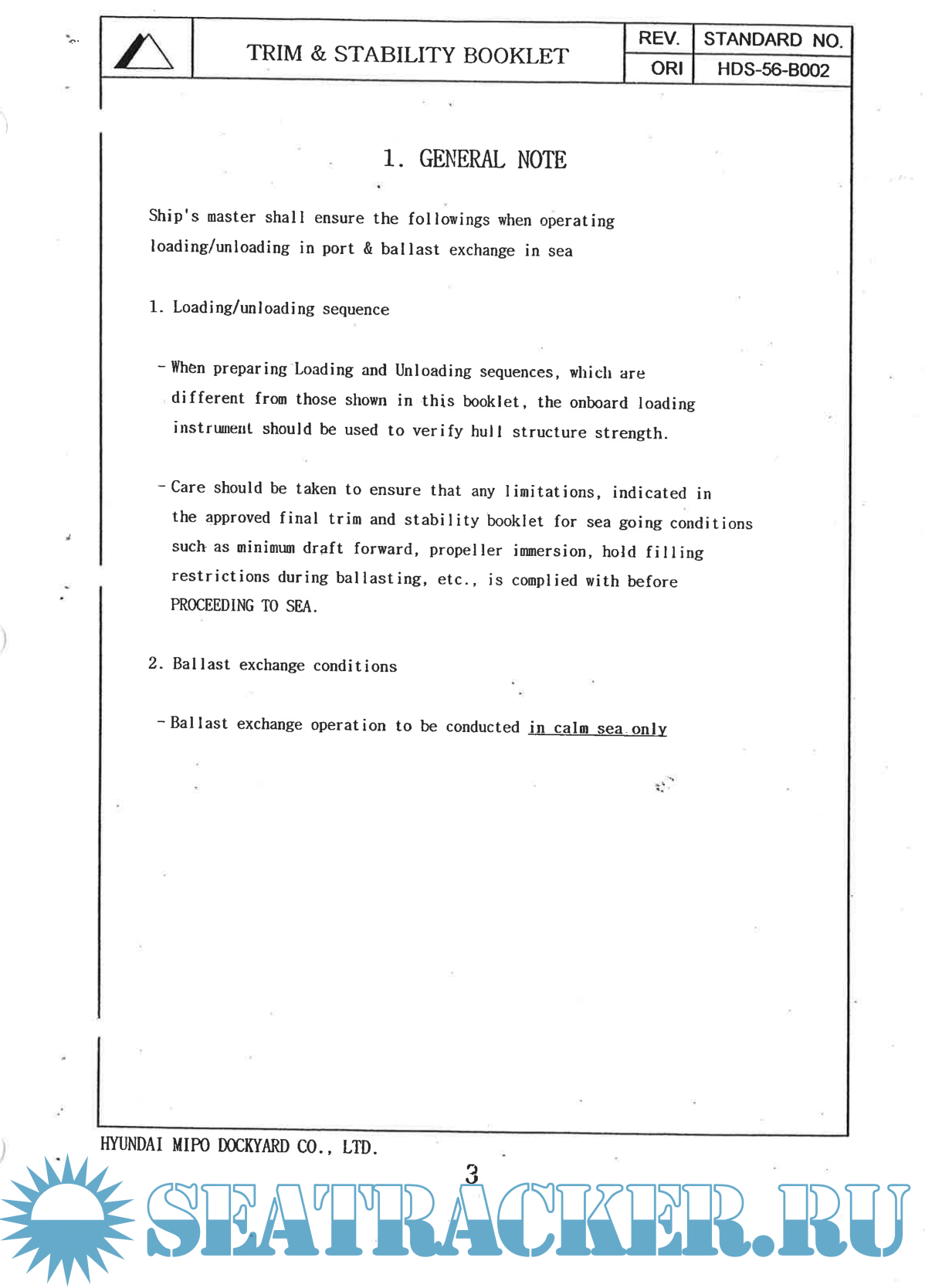 Gypsum Centennial Stability Book 2 of 2 - Hyundai Mipo Dockyard [2011, PDF] › Marine Tracker