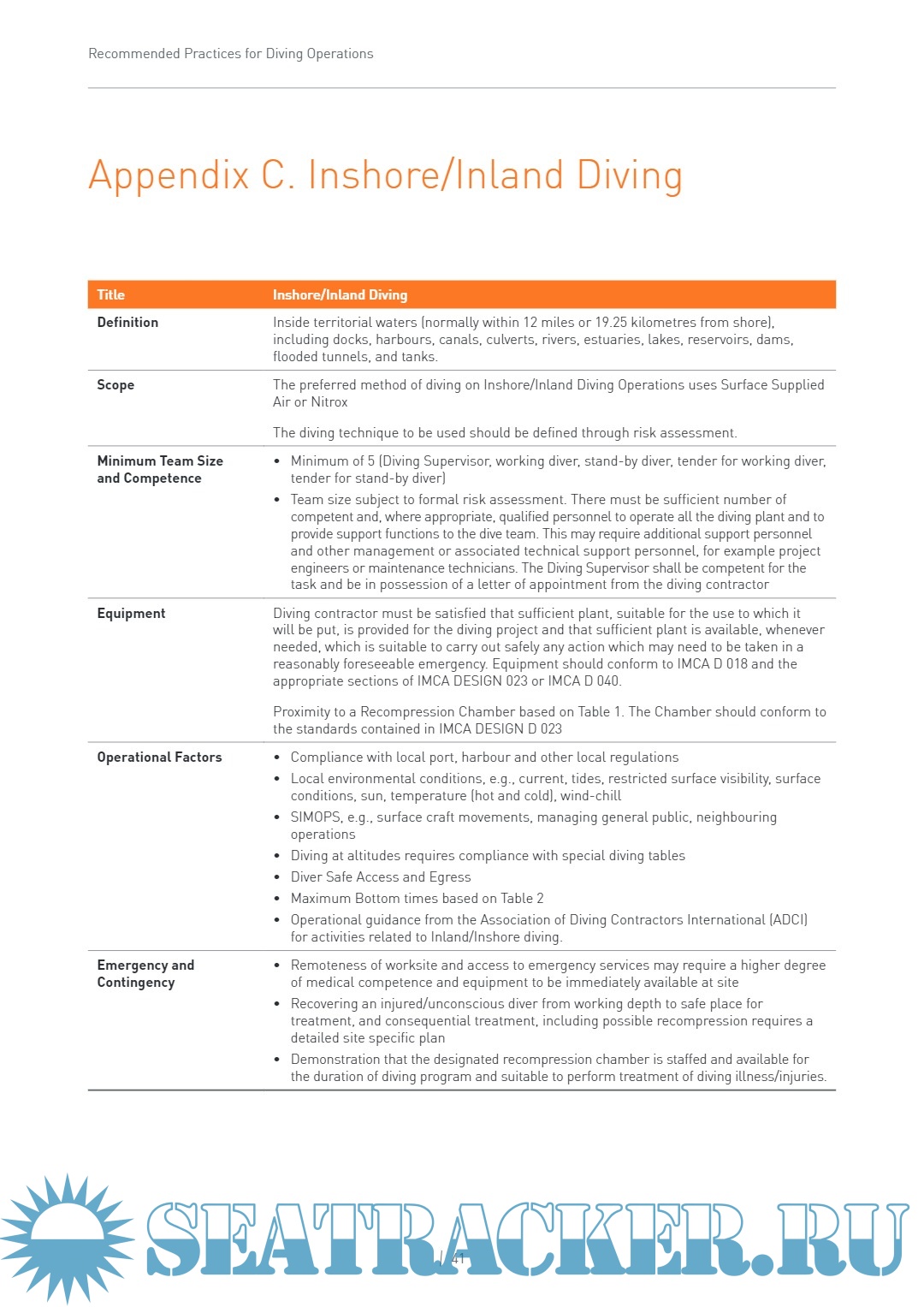 Recommended Practices for Diving Operations - International Association ...