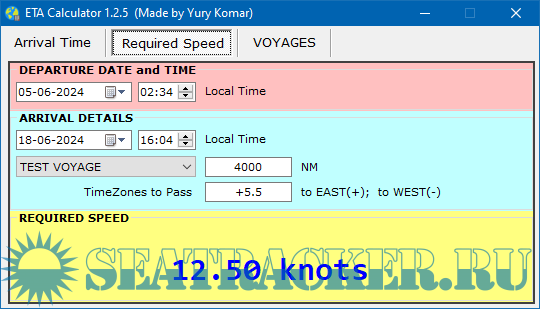 ETA Calculator v.1.2.5 - Yury Komar [2024] › Marine Tracker