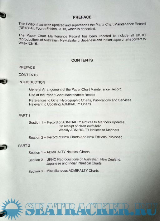NP133A Paper Chart Maintenance Record - UKHO [2017, PDF] › Marine Tracker