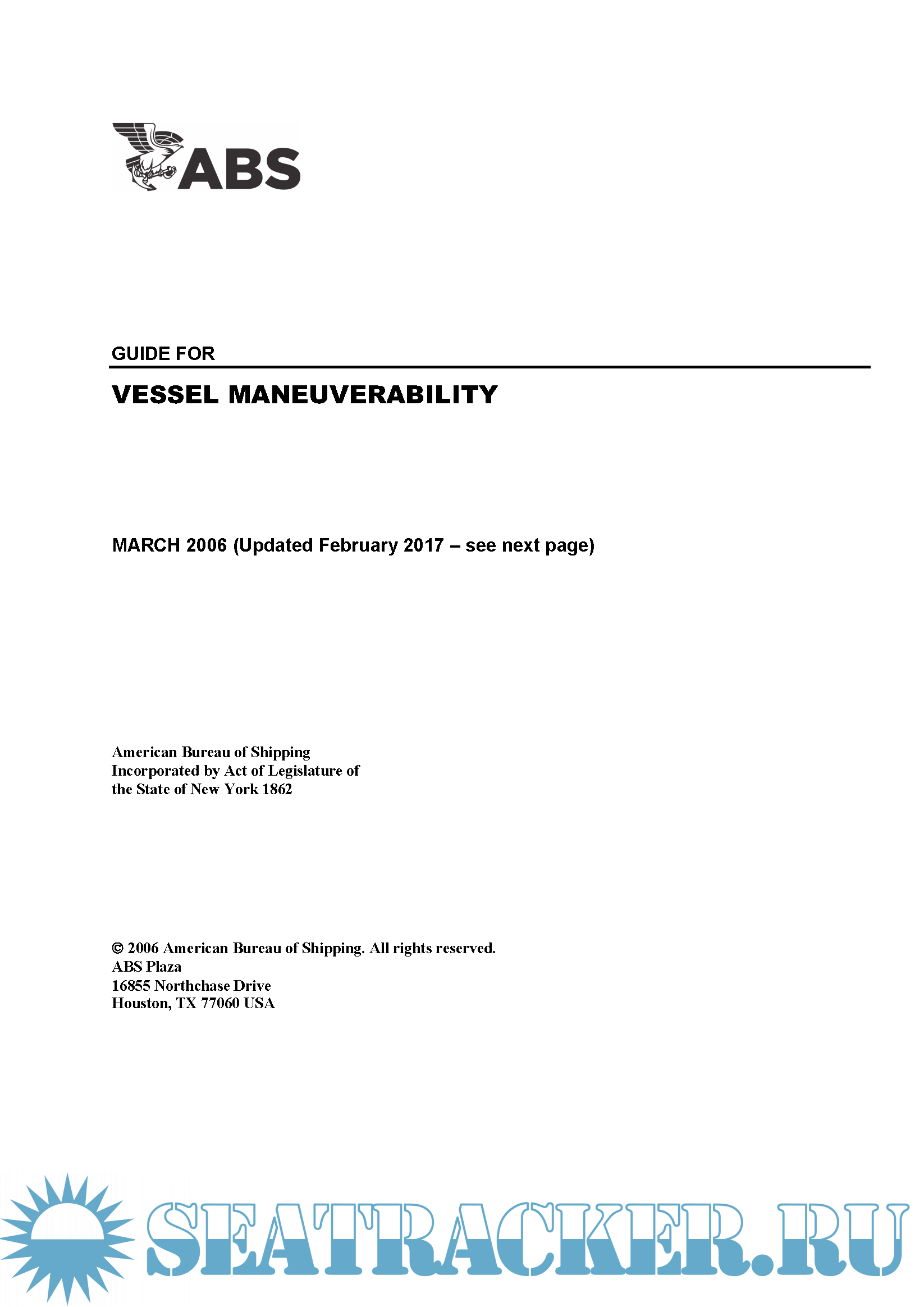 ABS Guide for Vessel Maneuverability (Updated Feb 2017) - American ...