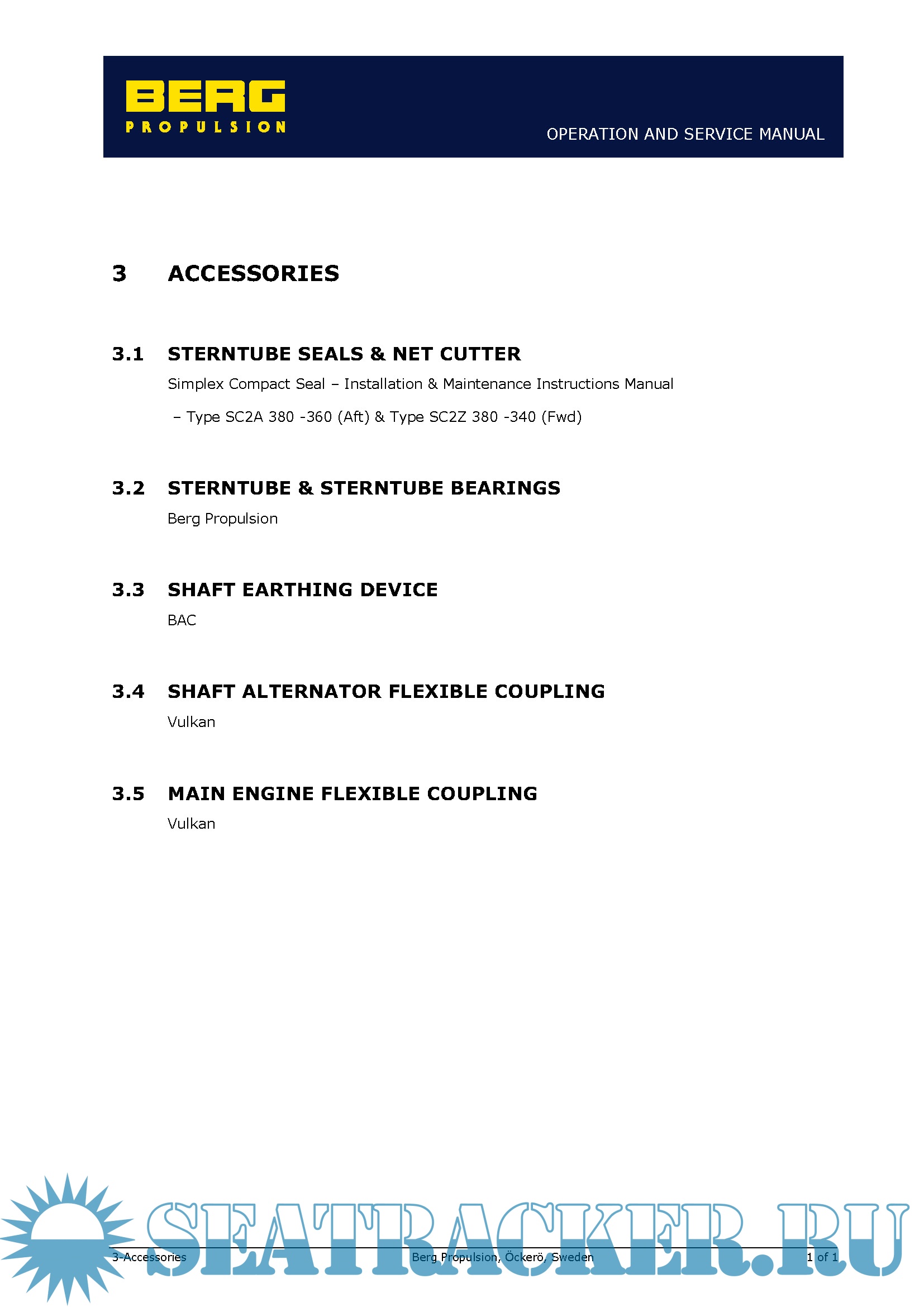 Berg Propulsion. CPP System. Operation & Service Manual - Berg ...