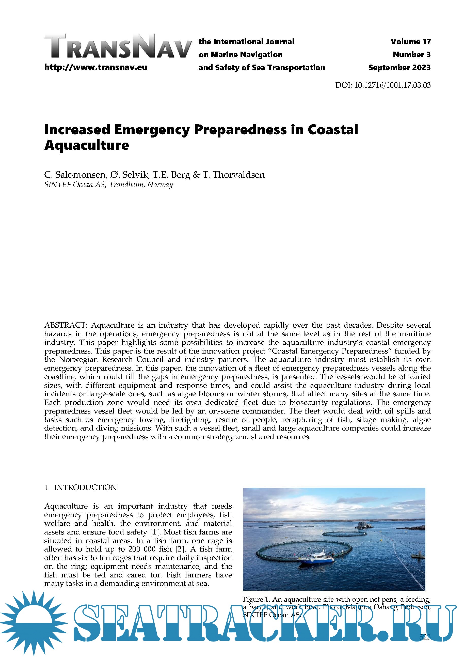 TransNav Journal Vol. 17 No. 3 (September) - Multiple [2023, PDF ...