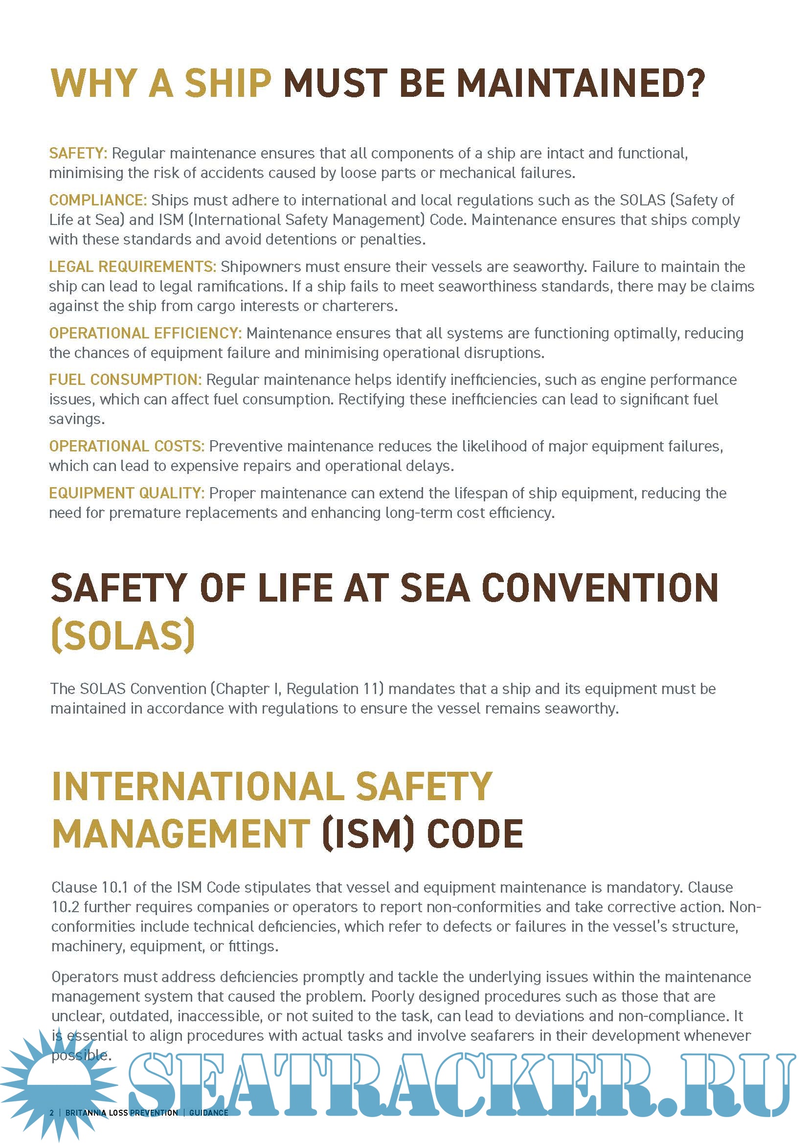 Loss Prevention Guidance - Britannia P&I Club [2025, PDF] › Marine Tracker