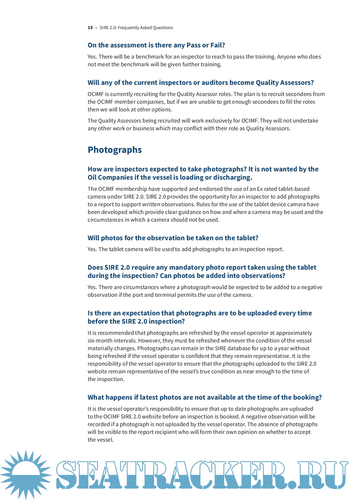 OCIMF - SIRE 2.0 - Frequently Asked Questions - OCIMF [2021, PDF ...