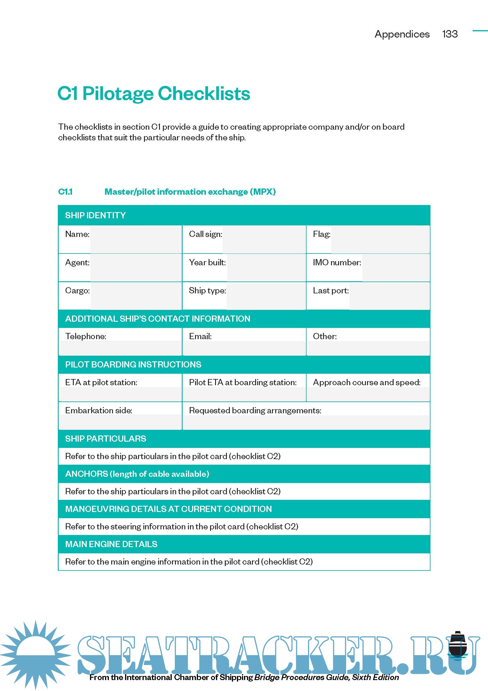 Guidance on Bridge Procedures and Pilot transfers Checklists & Posters ...