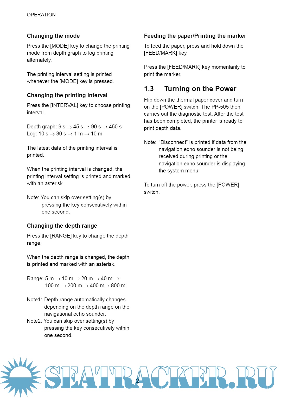 FURUNO PRINTER PP 505 Operator Manual - FURUNO [2019, PDF] › Marine Tracker
