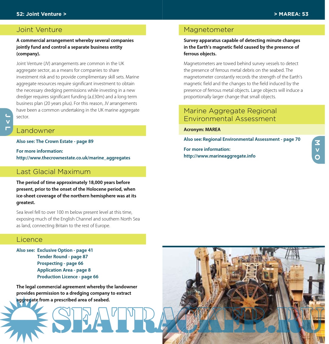 Marine aggregate terminology - a glossary [PDF] › Marine Tracker