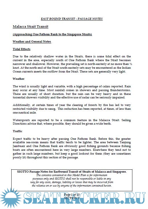 A Guide for Passage Planning for the Transit of The Straits of Malacca ...