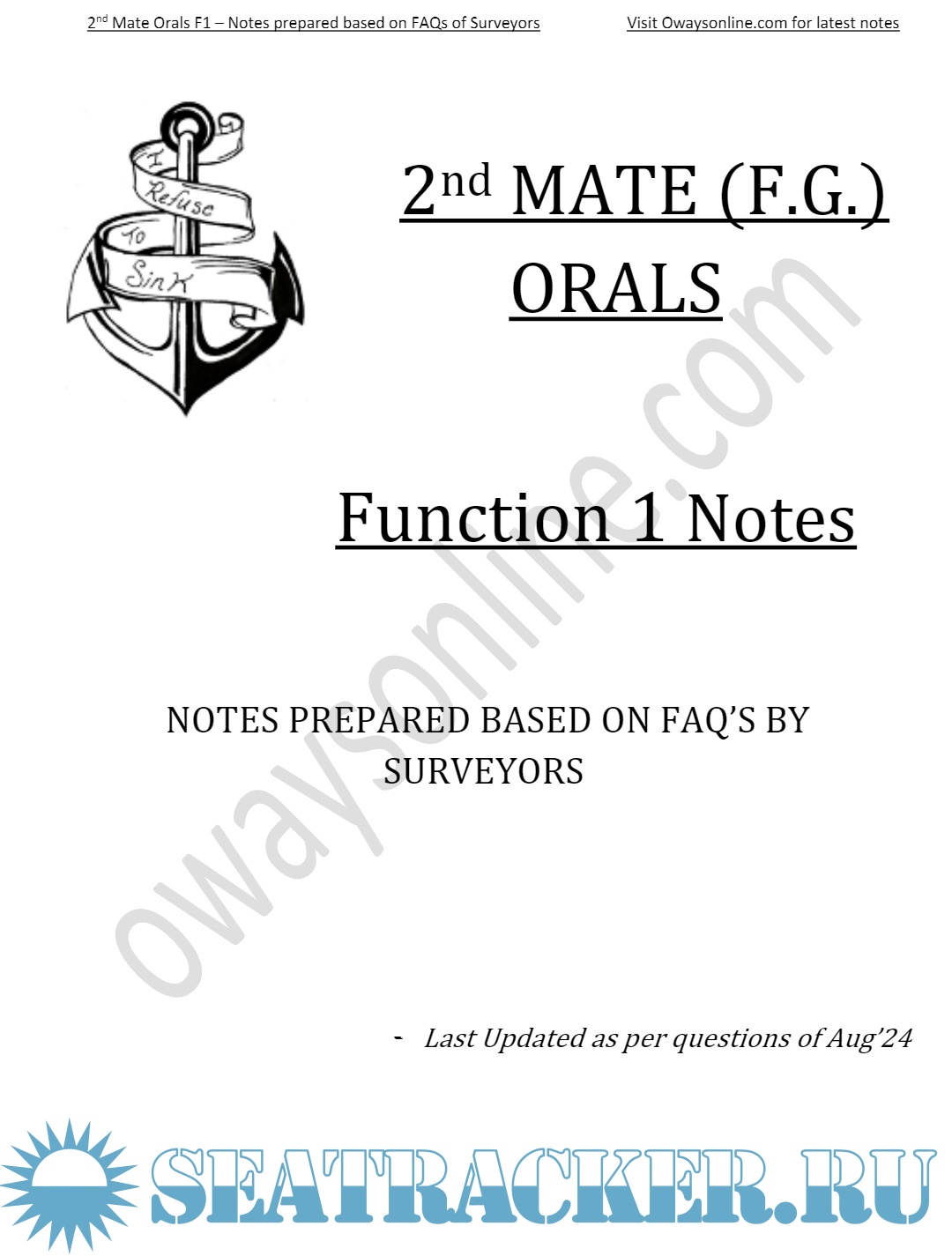 2nd Mate F.G. MMD, India Orals Exams Notes Based on Frequently Asked ...