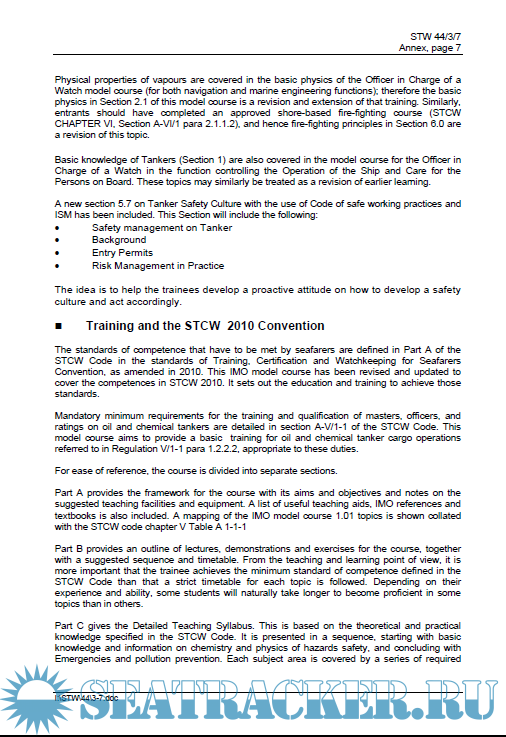 IMO - Model Course 1.01 Basic Training for Oil and Chemical Tanker ...