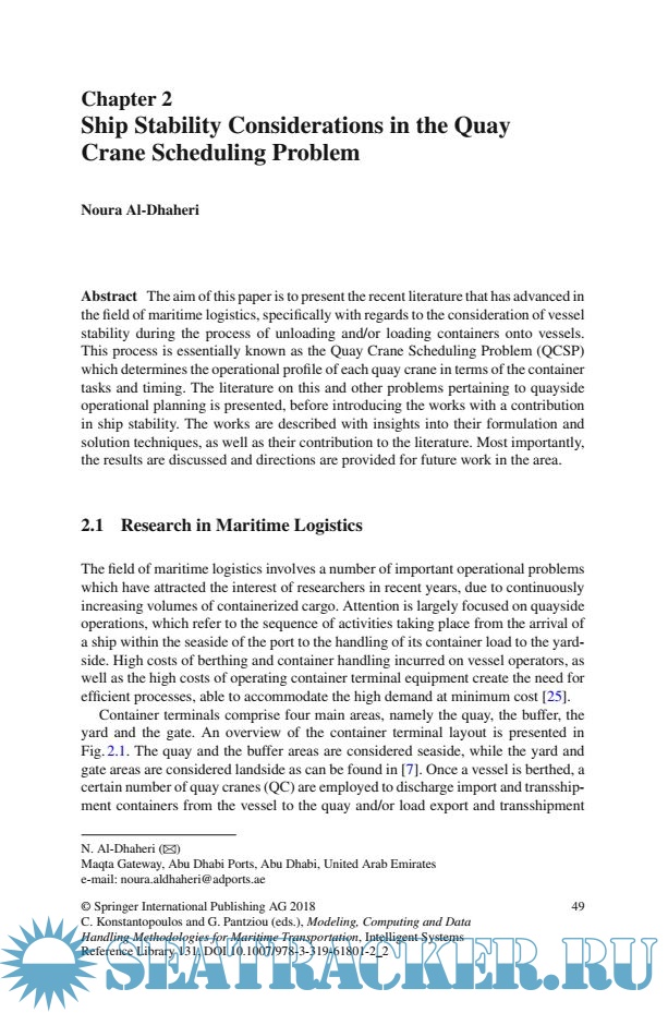 Modeling, Computing and Data Handling Methodologies for Maritime Transportation - C ...