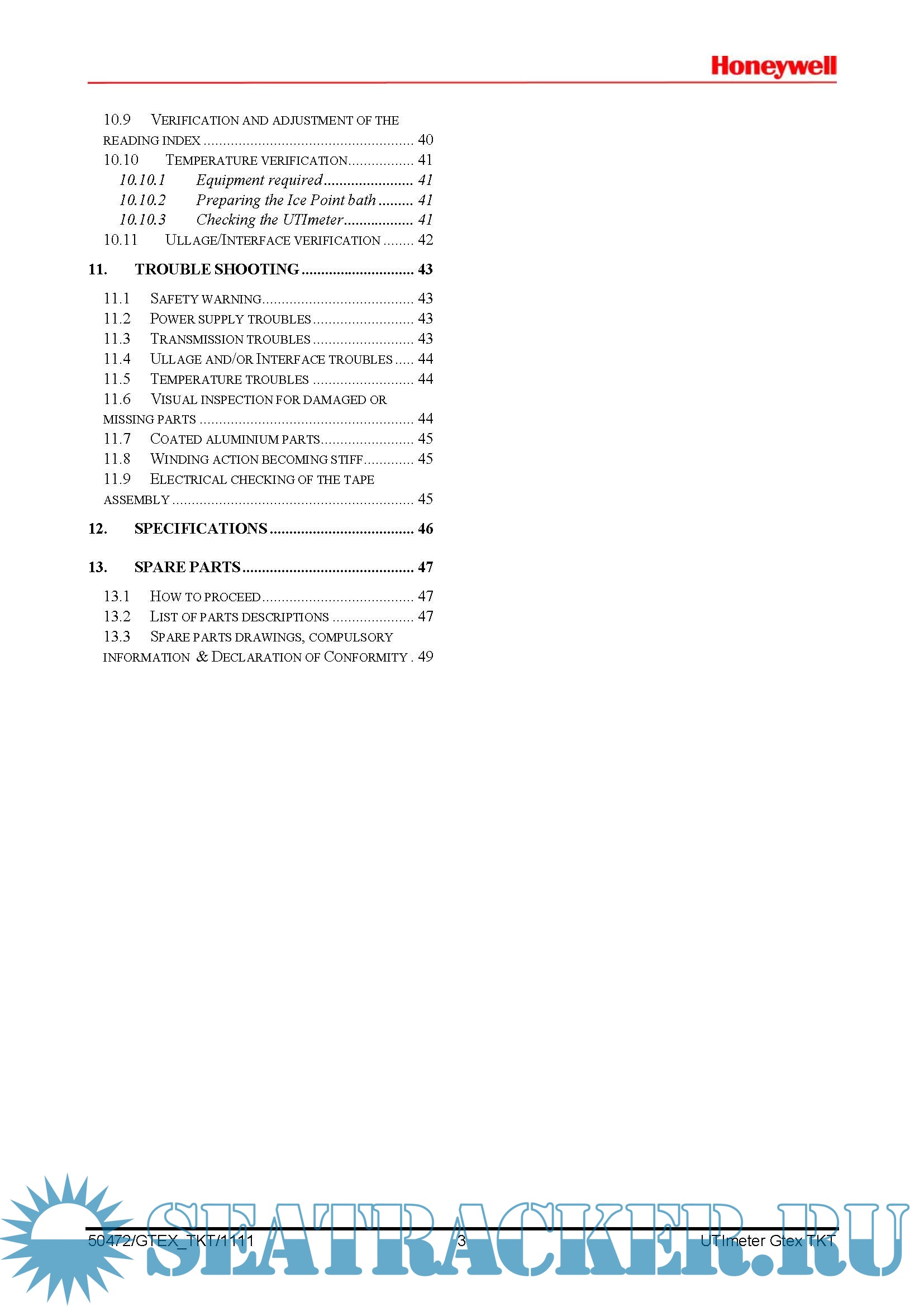 Operation and Service Manual for HERMetic UTImeter Gtex, TKT adaptors ...