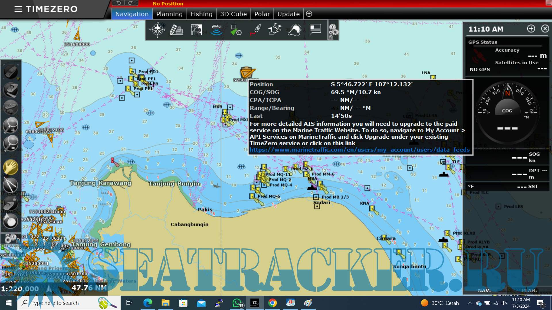 TimeZero Professional v.4.2.0.132 - Nobeltec & MaxSea [2022] › Page 31 › Marine Tracker