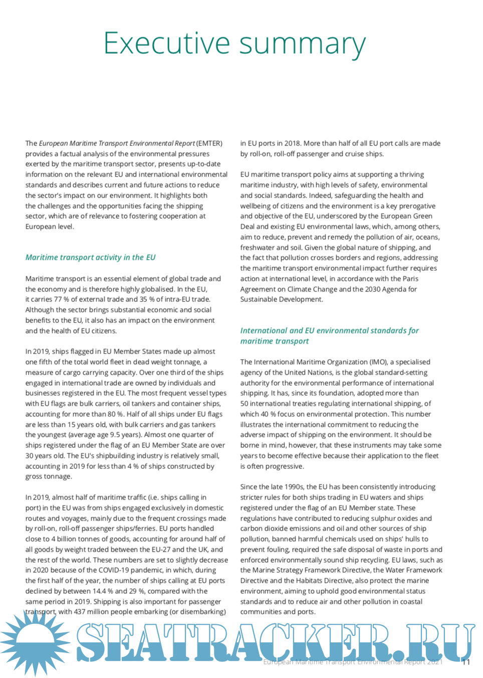 European Maritime Transport Environmental Report 2021 - EMSA [2021, PDF ...