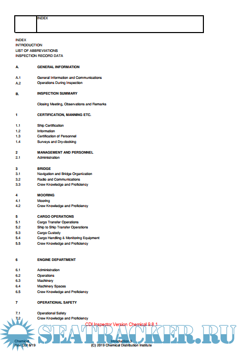 CDI Inspector Chemical Version 9.8 - Ship Inspection Report (SIR) 2019 ...
