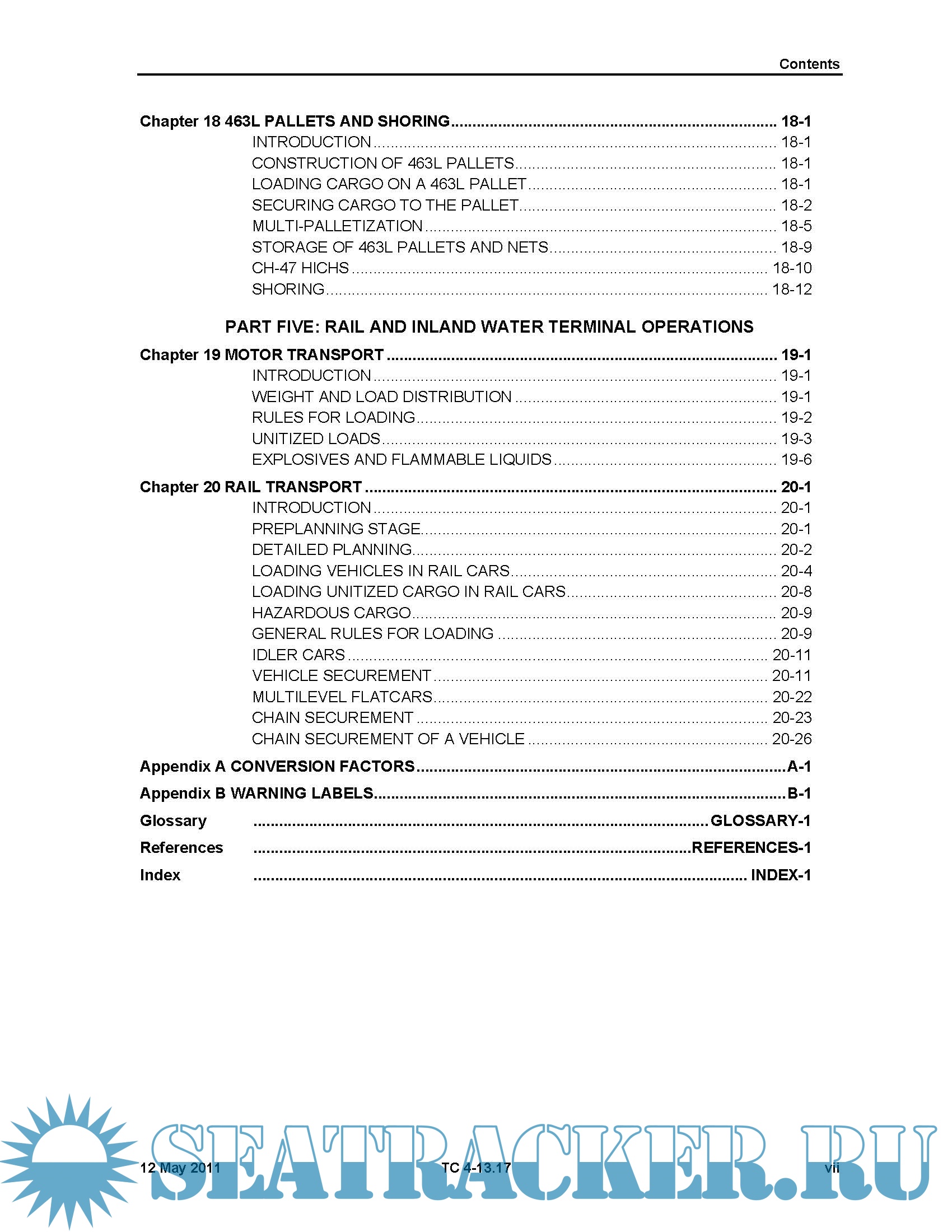 Cargo Specialists' Handbook TC 4-13.17 (FM 55-17) - HeadQuarters ...