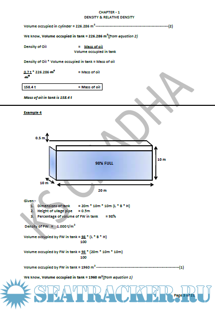 Ship Stability at the Operational Level: Solved Exercise Problems - Chapter 1 - KS Chadha [2024 ...