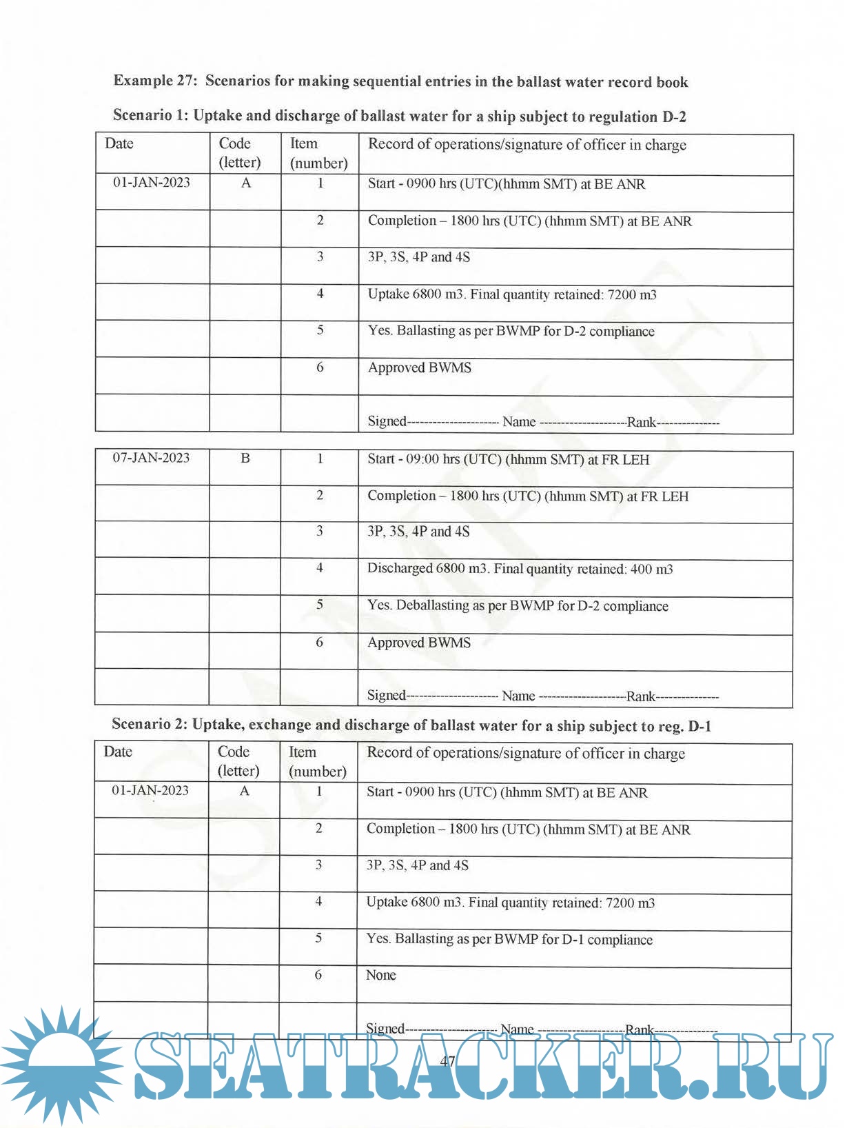 Ballast Water Record Book RML-124 Rev. 2025 - Liberian Registry (LISCR) [2025, PDF] › Marine Tracker