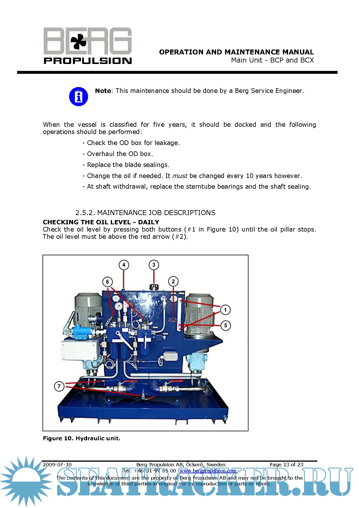 Berg Propulsion. CPP System. Operation & Service Manual - Berg ...
