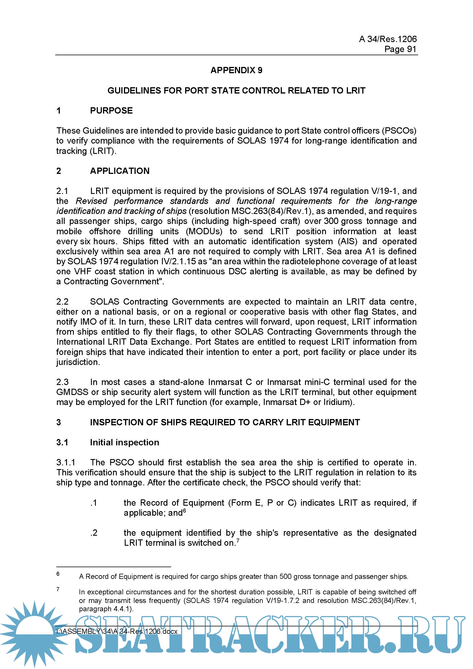 Procedures for Port State Control - IMO [2025, PDF] › Marine Tracker