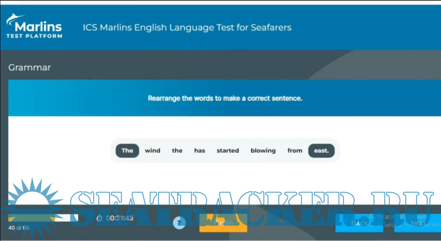 ICS Marlins English Language Test for Seafarers Video 98% November ...