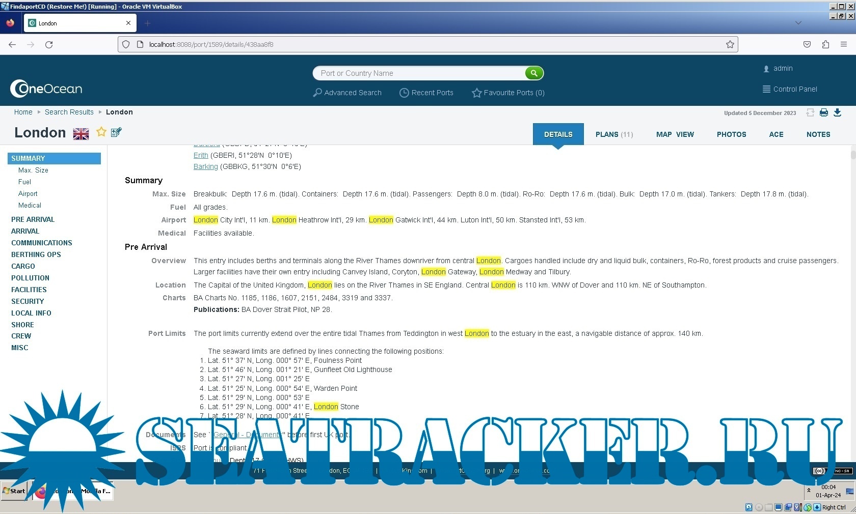 FindaportCD FindaportCD v.1.7 March Edition - Lloyd's Register OneOcean (LR OneOcean) [2025 ...