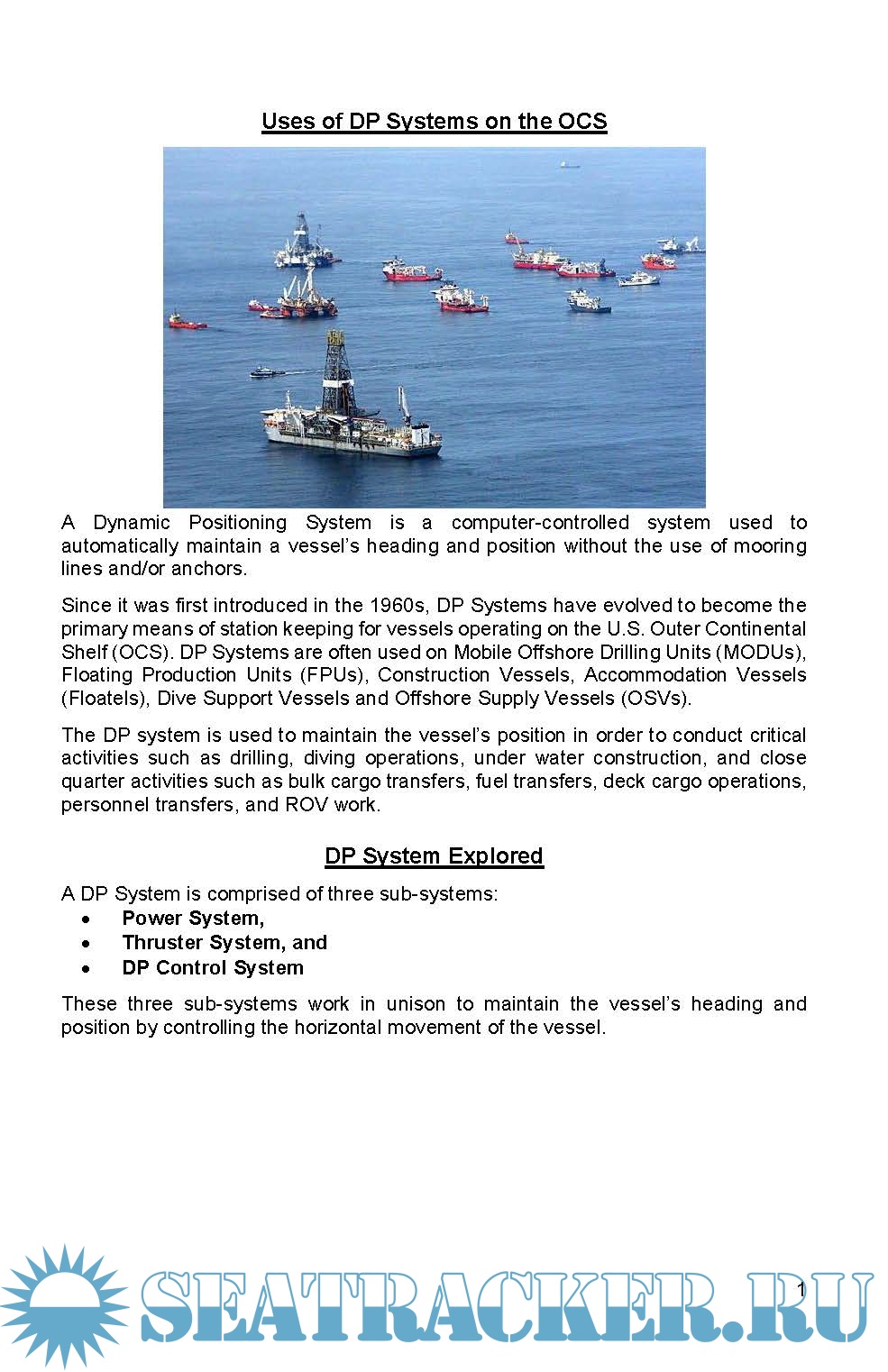 Introduction to Dynamic Positioning (DP) Systems - USCG [2019, PDF] › Marine Tracker