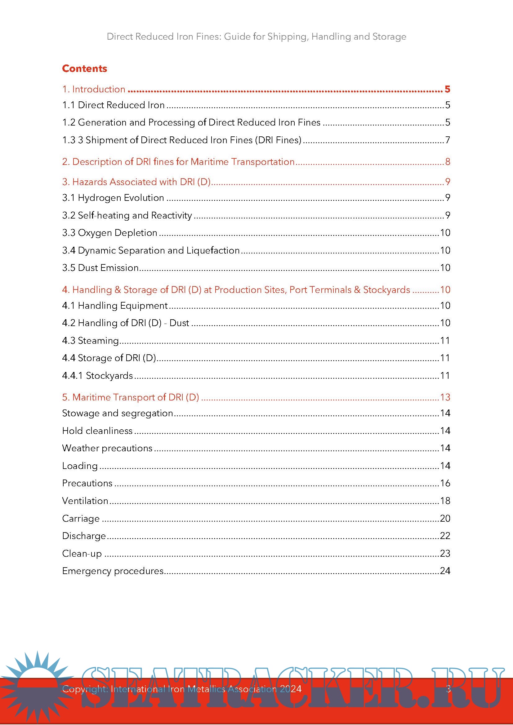 Direct Reduced Iron (DRI): Guide for Shipping, Handling and Storage ...
