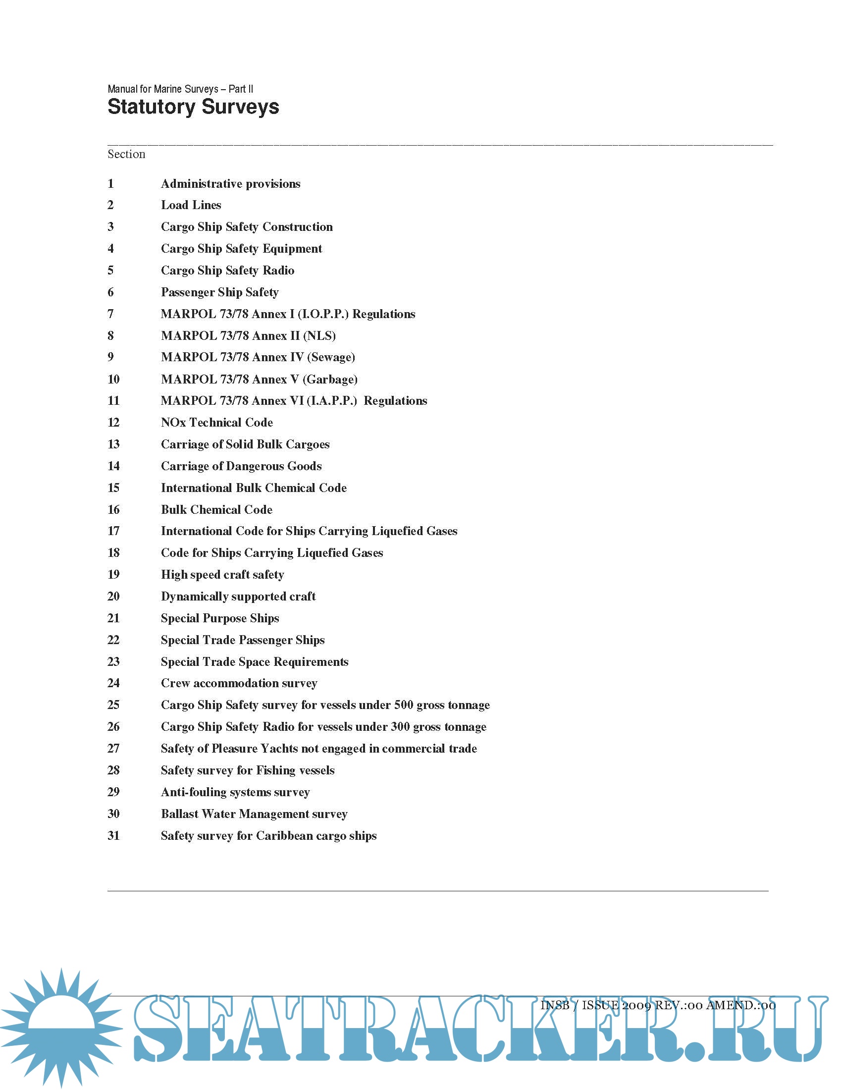Manual for Marine Surveys (Part II Statutory surveys) - International ...