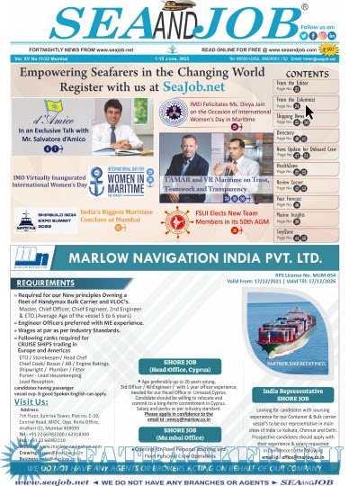 Sea and Job: No. 11/22 - Sea Line Group [2022, PDF] › Marine Tracker