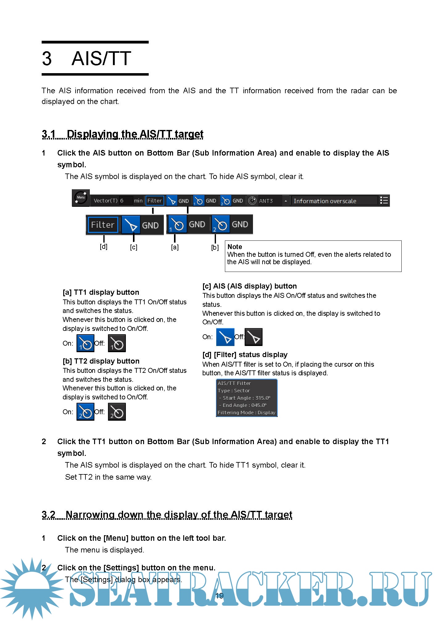 ECDIS JRC JAN-7201/9201 Quick Reference - JRC [2017, PDF] › Marine Tracker