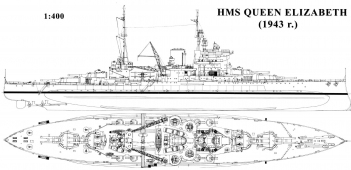 Чертежи линейного корабля HMS Queen Elizabeth 1943 год - нет [1943 ...